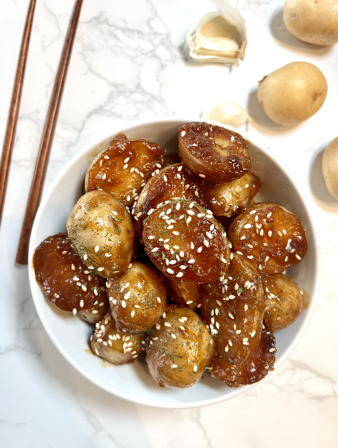 Honey Garlic Potatoes | Iankewks